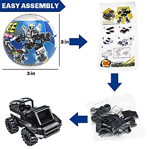 WODMAZ 12 PCS Pre Filled Easter Eggs with Robot Vehicles Building Blocks, Car Toys Set for Kids' Gift, Easter Party Favors, Easter Basket Fillers, Easter Egg Hunt, Classroom Events