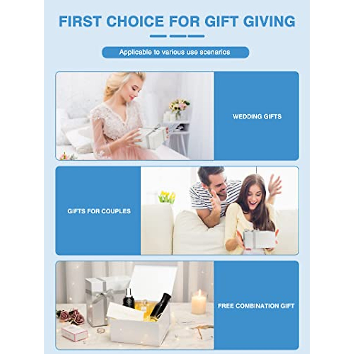 MESHA 8X8X4 Magnetic Gift Box，5PC Gift Boxes for Presents,Gift Box Magnetic Closure,White Gift Boxes with Lids,Magnetic Boxes for Gift,Bridesmaid Proposal Box for Presents