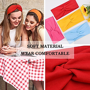 FEQO 18 Pieces Twist Headbands for Women Stretchy Headbands Twisted Turban Headband Non Slip Fabric Elastic Hair Bands Workout Sport Yoga Headbands Colorful Hair Wrap Headbands
