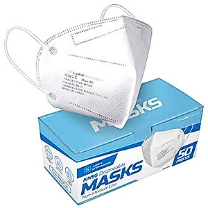 Lyka Distribution KN95 Face Masks - 50 Pack - 5 Layer Protection Breathable Face Mask - Filtration>95% with Comfortable Elastic Ear Loop | Non-Woven Polypropylene Fabric