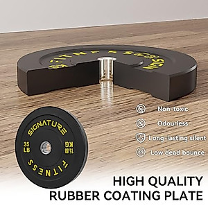 Signature Fitness 2" Olympic Bumper Plate Weight Plates with Steel Hub, 120-Pound Set, 2x 10LB, 2x 15LB, 2x 35LB