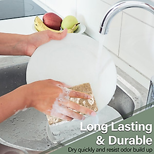 Tanlade 48 Pcs Natural Sponges for Dishes Biodegradable Sponges Kitchen Eco Friendly Scrub Sponges for Kitchen