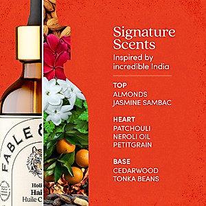 Fable and Mane Hair Oil - HoliRoots Strengthening Serum for Damaged, Frizzy Hair with Amla, Castor Oil for Hair Health - 3.4FL oz