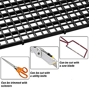 OIIKI 2PCS Egg Crate for Aquarium, Grid Tank Divider Tray, Fish Tank Bottom Isolation, with 4PCS Sucker Clip, for Mixed Breeding (Black)