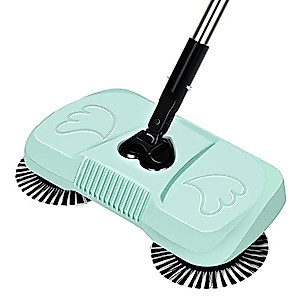 Hand Push Sweeper, Household Lazy Dry Sweep, Wet Mop, Storage,3 in 1 Suction Sweeping Machine, 180° Range of Motion, Hand-Push Automatic Hand Sweeper is Light and Quiet, for Wood Hardfloor, Tile