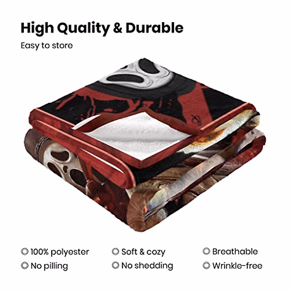 Horror Blanket Throw Fleece Blanket Throw Blanket Fuzzy Plush Blanket Luxury Flannel Blanket for Couch Sofa or Bed 50"x40"