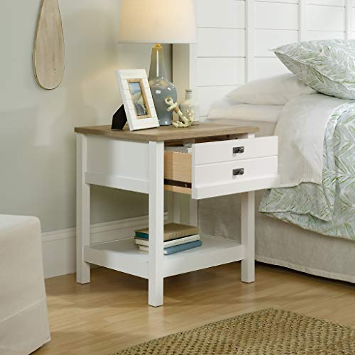 Sauder Cottage Road Night Stand, Soft White Finish