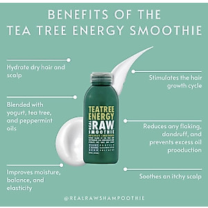 Real Raw Tea Tree Shampoo & Conditioner set - Cleanse, Hydrate + Invigorate - No Water 100% Pure Aloe Juice & Coconut Water - Sulfate & Paraben Free