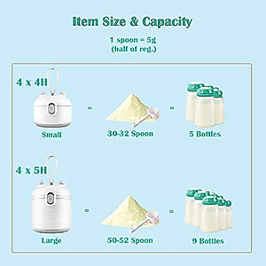 Baby Formula Dispenser, Portable Milk Powder Dispenser Snack Storage Container for Travel Bedroom Outdoor … (Green)