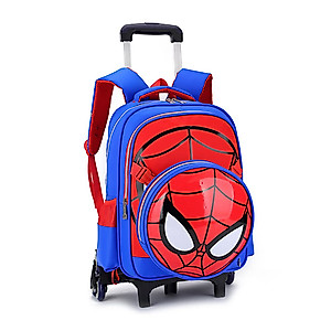 WZCSLM Anime School Bags student Oxford Cloth Vacation Backpack Travel Bag Luggage Trolley Case with Six Wheels Good friend's gift Laptop backpack (blue)