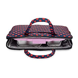 Yumbox Poche - Insulated Sleeve Lunch Box with Handles and Exterior Pockets (Zesty Dots)