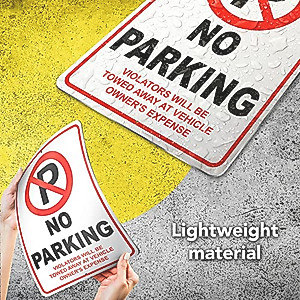 No Parking Signs - No Parking Signs for Driveways Aluminum 8x12 - No Parking Signs Will Be Towed- Do Not Block Driveway Sign - Please No Parking Sign - No Parking Signs Metal