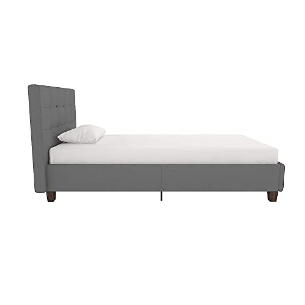 DHP Rose Upholstered Platform Bed with Button Tufted Headboard and Footboard, No Box Spring Needed, Twin, Gray Linen