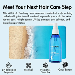 CONTENTLY AFTER ALL! Scalp Soothing Care Treatment | Daily Scalp Cooling Tonic with Probiotics & Ginger Extract For Itchy & Flaky Scalps | 4.06 fl.oz.