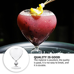 UPKOCH 4 Pcs Cocktail Glasses Heart Shape Glass Cups Wine Goblets Martini Glasses Champagne Cups for Bar Wedding Party Banque