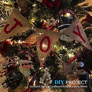 Novelty Place 15Pcs Burlap Banner - 14 Ft Triangle Flag - DIY Hand Painted Home Decorations for Holiday, Birthday, Wedding, Graduation and Party