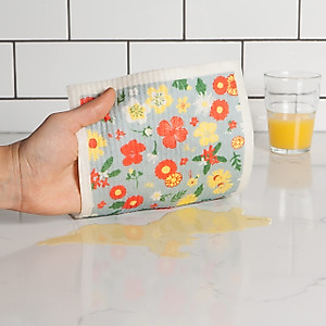 Ecologie by Danica Flowers of Month Swedish Dishcloths, Set of 3