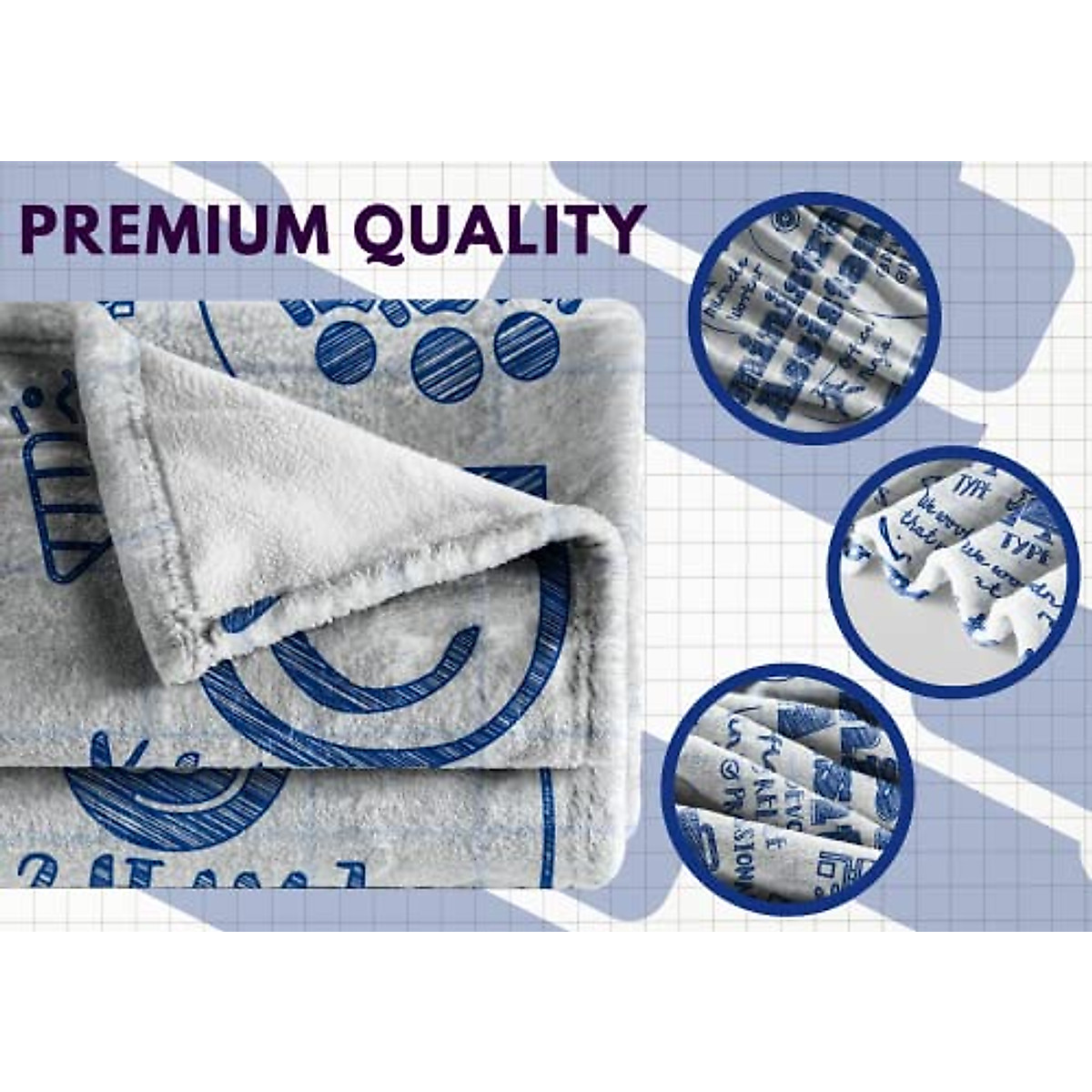 InnoBeta Administrative Assistant Gifts for Administrative Professional Day, Bed Flannel Plush Blanket for Women/Men (50"x 65") - Administrative Assistant Job - Blue