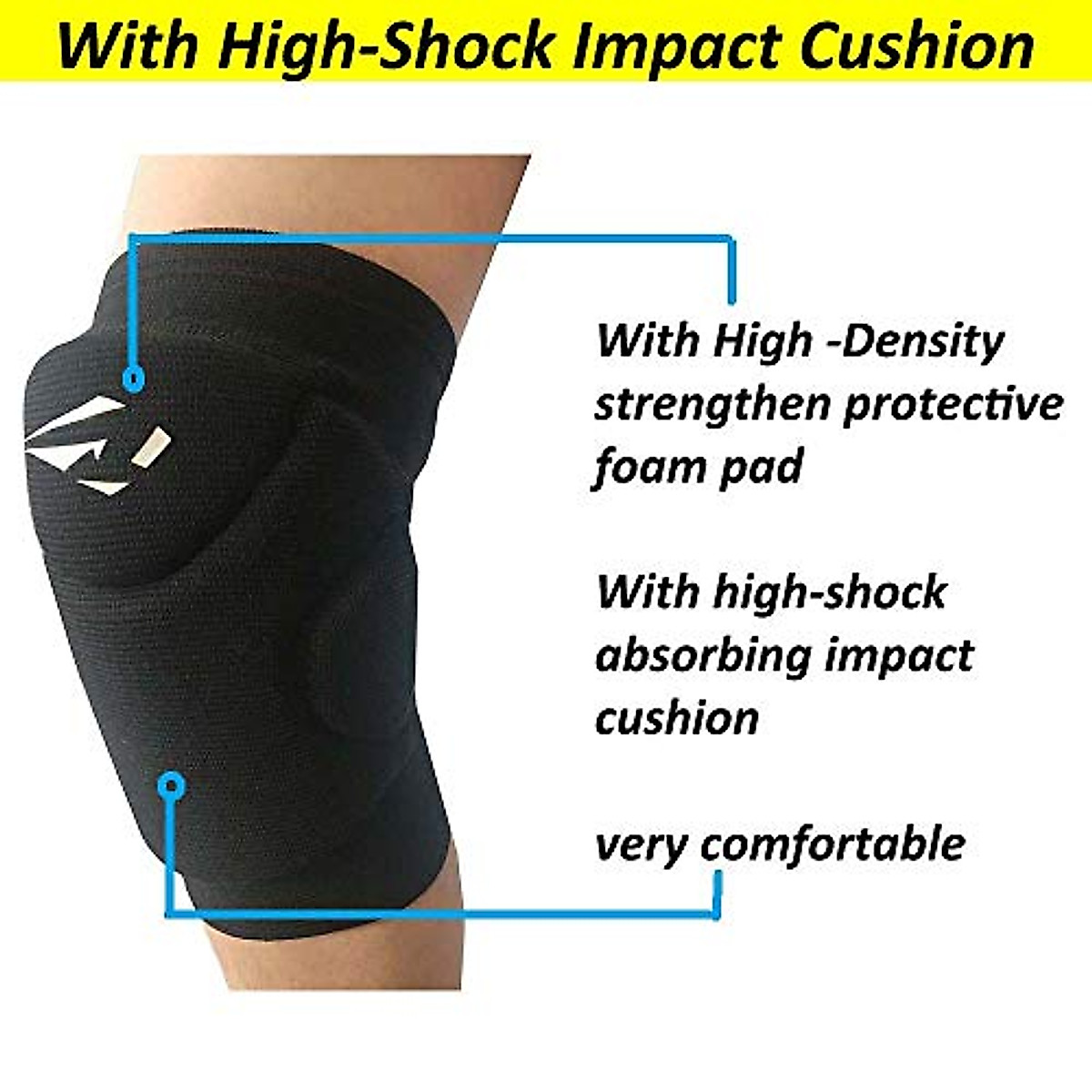 Rawxy Volleyball Knee Pads with High Shock Absorbing Cushion,Adult Junior Youth Men &Women Boy Girls Gift (black, Middle and Large)