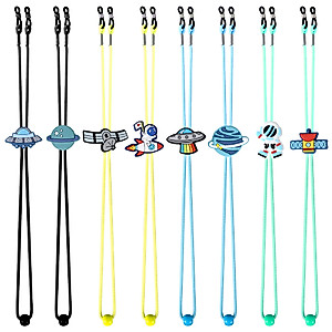 Kids Glasses Strap Adjustable Planet Space Anti-slip Eyeglass Straps Adjuster Stretchy Sunglass Straps String for Kids (8pcs) Eyewear Retainer Glasses Chain Glasses Lanyard for Boys Girls
