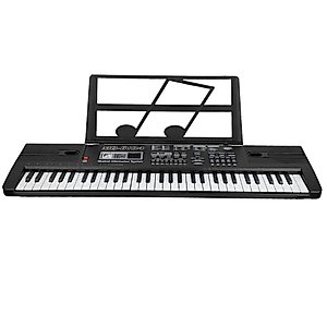 61 Keys Piano Keyboard, Portable Electronic Music Keyboard with Microphone, Music Sheet Stand & Power Supply for Beginner Student