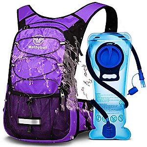 Mothybot Hydration Pack, Insulated Hydration Backpack with 2L BPA Free Water Bladder and Storage, Hiking Backpack for Men, Women, Kids for Running, Cycling, Camping - Keep Liquid Cool up to 5 Hours