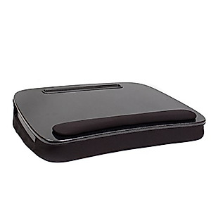 Sofia + Sam Multi Tasking Lap Desk with Memory Foam Cushion | Wrist Rest Cushion | Fits Laptops Up to 15" | Tablets Up to 9.6" | Smart Phones Up to 3.5" | Black Top | Computer Lap Tray