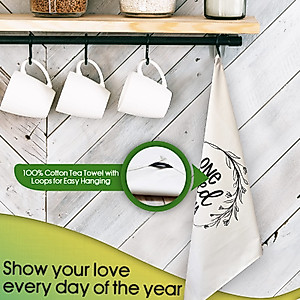 Grandma Gifts Set – 3Pc.,100% Cotton Grandma Apron with Matching Tea Towel and Engraved, Stainless Steel Tea Spoon – Great Grandmother Gifts for Grandma, Mothers Day or Grandma Birthday Gifts