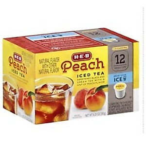 H.E.B Iced Tea Single Serve Cups 12 cts. Peach (Pack of 2)