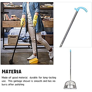 Cabilock Stainless Steel Trash Shovel Stainless Steel containers Heavy Duty dust pan Handheld Broom Metal Garbage Shovel Stainless Steel Dustpan Heavy Duty Dustpan Home Cleaning Dustpans