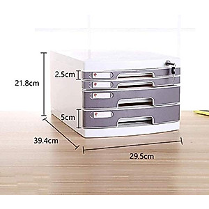SHABOZ File Cabinets Multifunctional Storage Cabinet, Flat, Drawer Type with Lock, Information Office Furniture, Large Capacity Plastic (Blue)