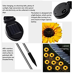 SLXTOU Led Solar Sunflower Flower Light, Outdoor Garden Garden Decoration Light, Lawn Plug-in Light