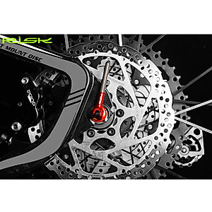 CYCEARTH 40.35g Titanium Bicycle QR Skewer lever MTB Road Bike Wheel Hub Ultralight Ti-Axis Carbon Fiber Handle Quick Release Skewer (Red)