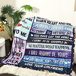Gifts for Boyfriend Soft Blanket Anniversary Birthday Romantic Gift for Him Couples Luxury Light Weight Throw Blanket for Couch Sofa Bedding 50'' x 40''