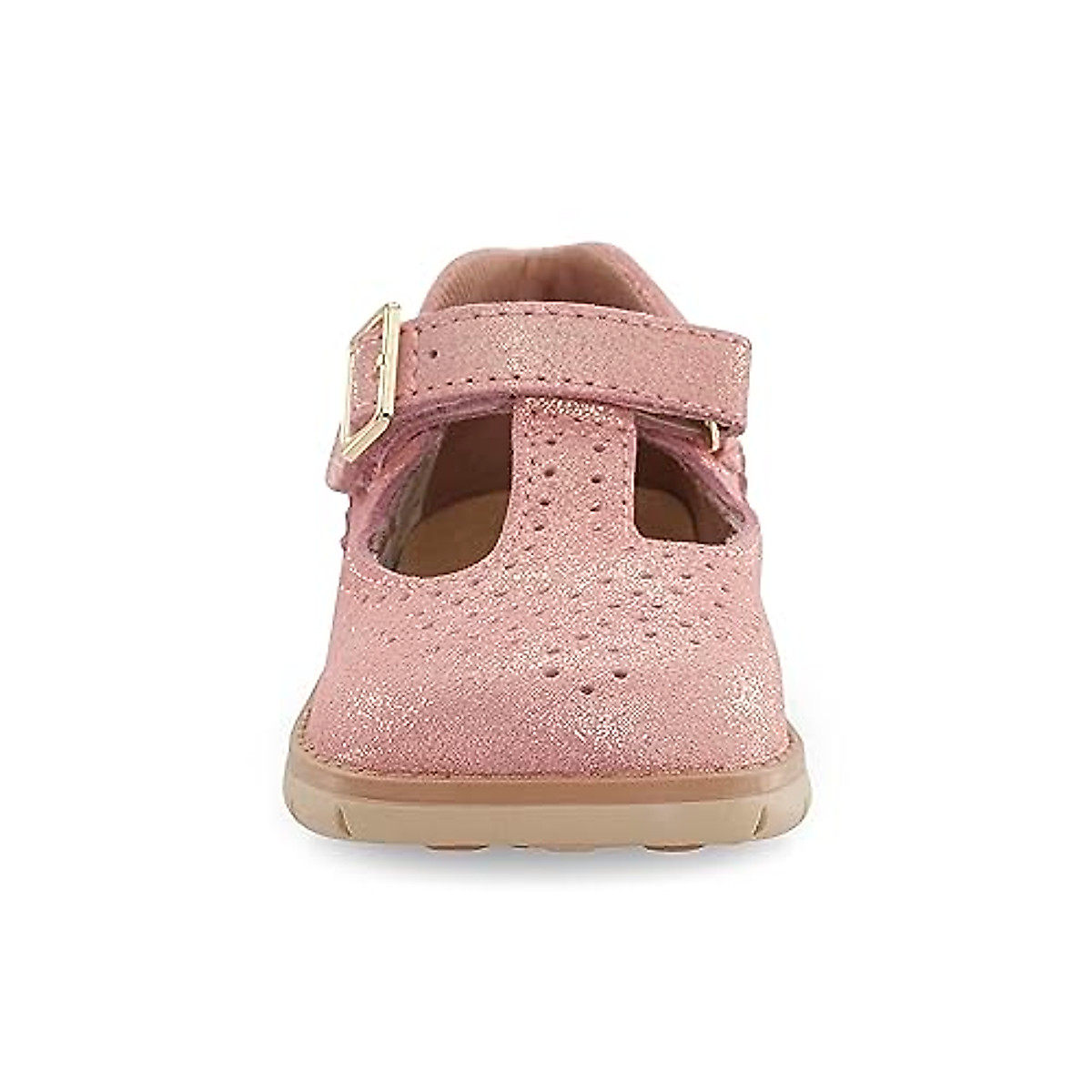 Stride Rite SRT Nell Mary Jane Flat, Blush Shimmer, 9.5 Wide US Unisex Little_Kid