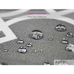 FBTS Prime Inflatable Footstool Ottoman Grey Geometry Round 21x9 Inch Patio Foot Stools and Ottomans Portable Footrest