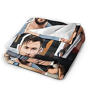 Chris Hemsworth Soft and Comfortable Warm Fleece Blankets Beach Blanket Picnic Blankets Throw Blankets (50"x40")