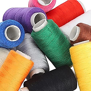 12Pcs Sewing Thread Set, Colorful Polyester Embroidery Tools Handmade DIY Knitting Supplies, Sewing Kit with Thread for Sewing - Essential DIY Sewing Supplies