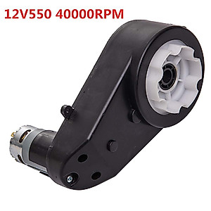 weelye 12V550 40000RPM Gearbox with High Torque 12V DC Motor for Kids Ride on Car SUV Parts, Electric Motor with Gear Box High Speed RS550 DC Motor Match Children Ride on Toys Accessories