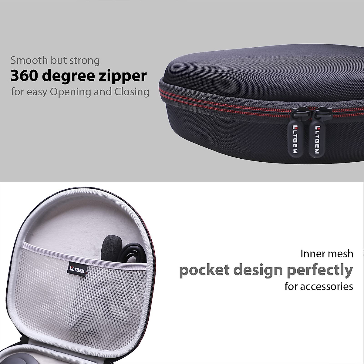 LTGEM Case Compatible with Razer Barracuda X Gaming & Mobile Headset, Black+Gray