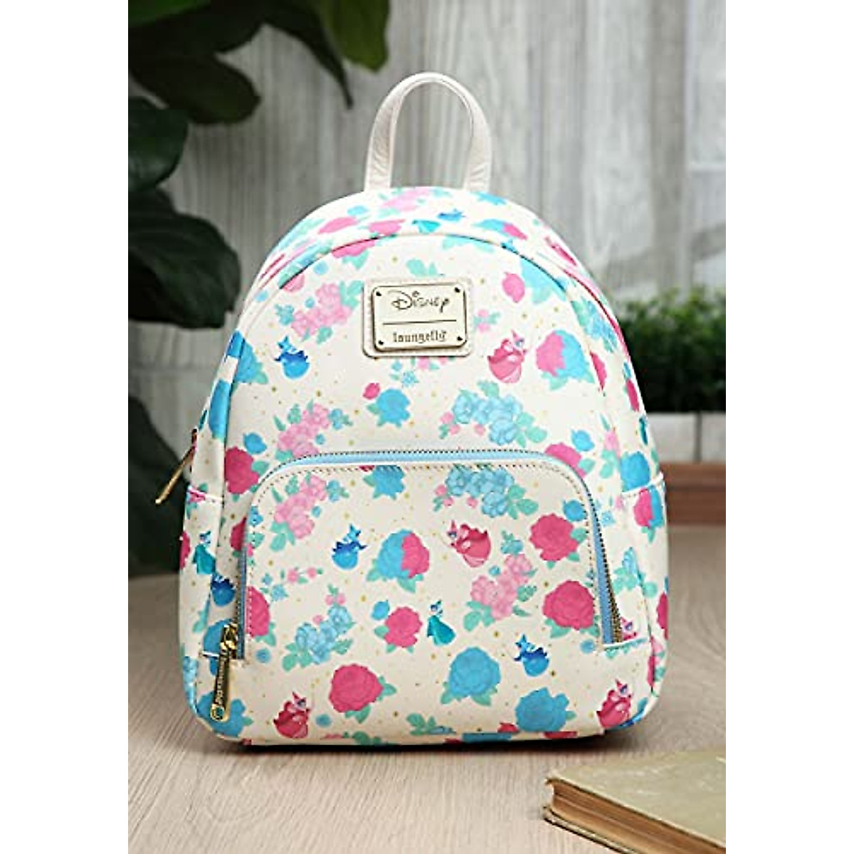 Loungefly Sleeping Beauty Floral Fairy Godmother Mini Backpack Natural-Floral