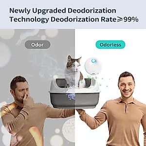 uahpet Cat Litter Deodorizer Odor Eliminator 99.9% Dust-Fall for All Kinds of Cat Litter Box Bathroom Wardrobe Kitchen and Small Area（ 80% Deodorization /99% Deodorization)