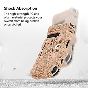 GeekShare Cute Plush Protective Case Cover Compatible with Nintendo Switch and Joy Con- Shock-Absorption and Anti-Scratch - Plush Bear