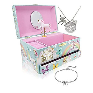 The Memory Building Company Unicorn Jewelry Box for Girls & Boys - Kids Music Box - Musical Jewelry Box for Little Girls - Christmas Gifts and Toys for Girls and Boys