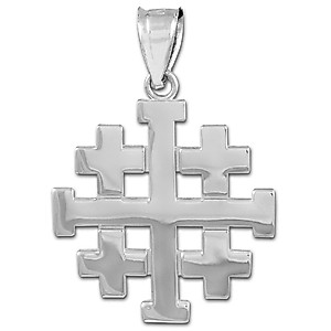 925 Sterling Silver Templar Crusaders Jerusalem Cross Pendant
