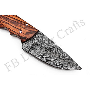 FB LEATHER CRAFTS Custom Hand Made Damascus Steel Hunting Knives/Skinning Knife FBK-18738 BURL Wood (BURL Wood)