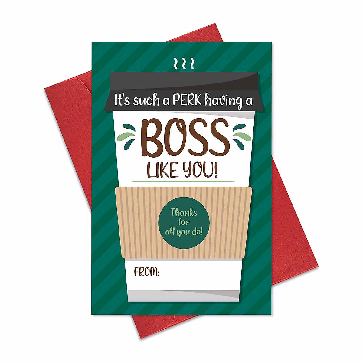 Ogeby Funny Boss’s Day Card Gifts for Boss Women Men, Cute Boss Day Card for Him Her, Boss Birthday Card Gifts, Boss Appreciation Card from Employee Staff
