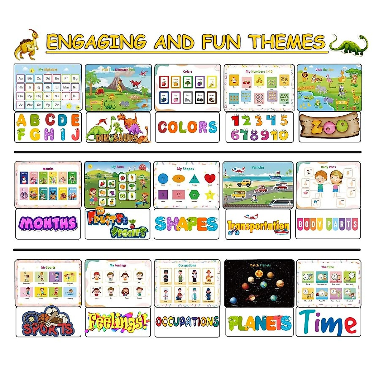 Busy Book for Toddlers, Montessori Toys for Toddlers, Preschool Educational Activities, 32 Theme Busy Book, Autism Sensory Educational Toys, Early Learning Toys, for Boys and Girls