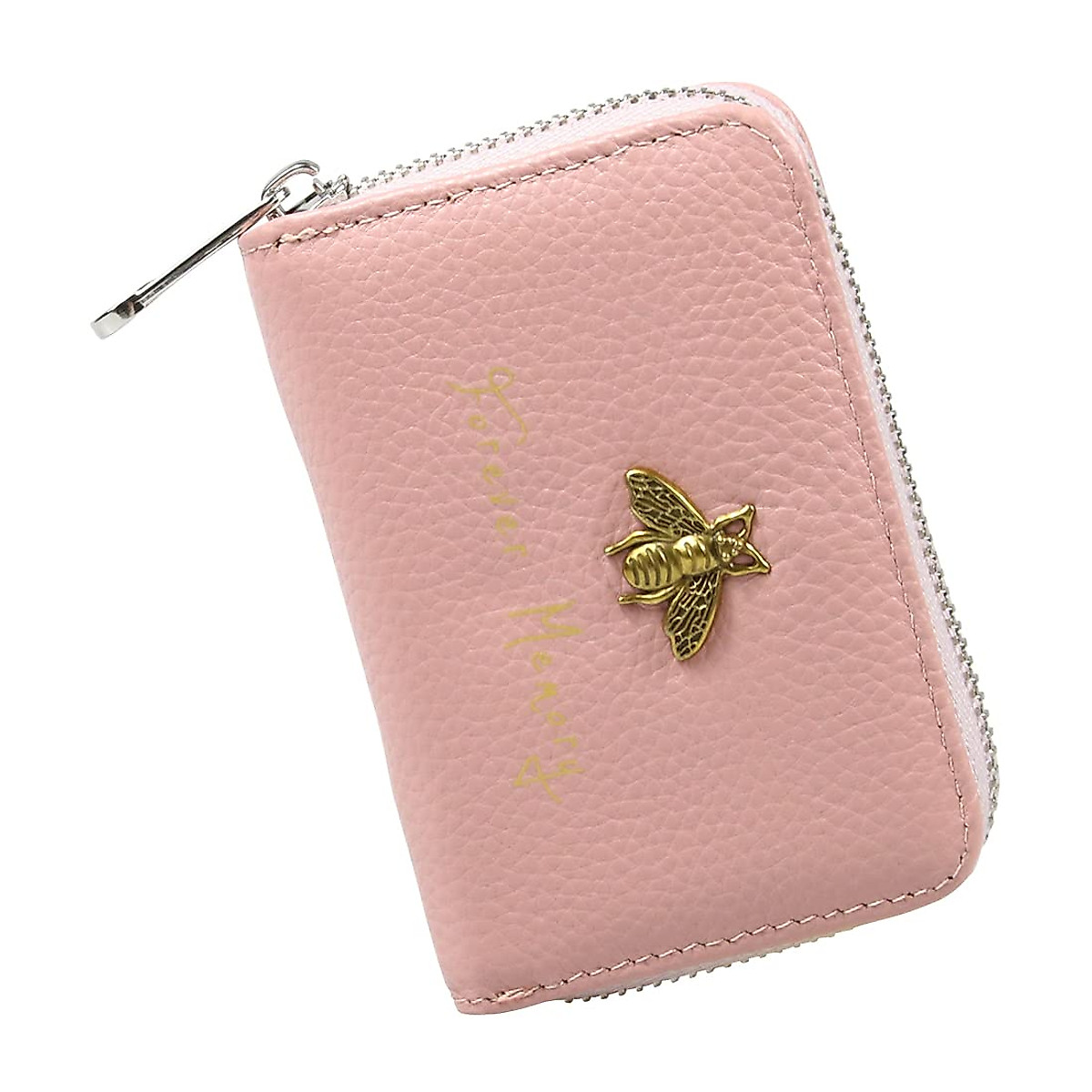 YEGQ Women Leather Coin Purse Zipper Small Wallet Card Case RFID Credit Card Holder Coin Pocket for Women & Grils (Pink)