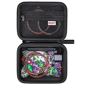 BOVKE Guitar Picks Holder Case for Fender, ChromaCast, D'Addario, JIM DUNLOP, Bolopick, MUSICAL INSTRUMENT All Size Guitar Picks, Mesh Pocket for String Winder, Bridge Pins, Black (Case Only)